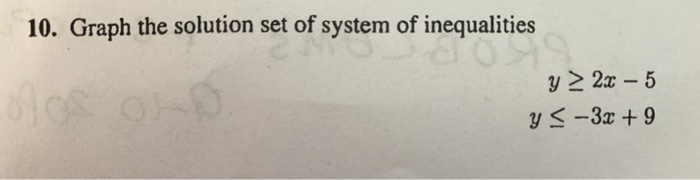 Solved 10. Graph the solution set of system of inequalities | Chegg.com