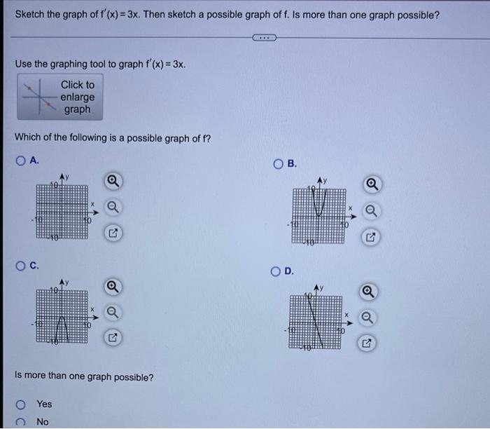 Solved Sketch the graph of f'(x) = 3x. Then sketch a | Chegg.com