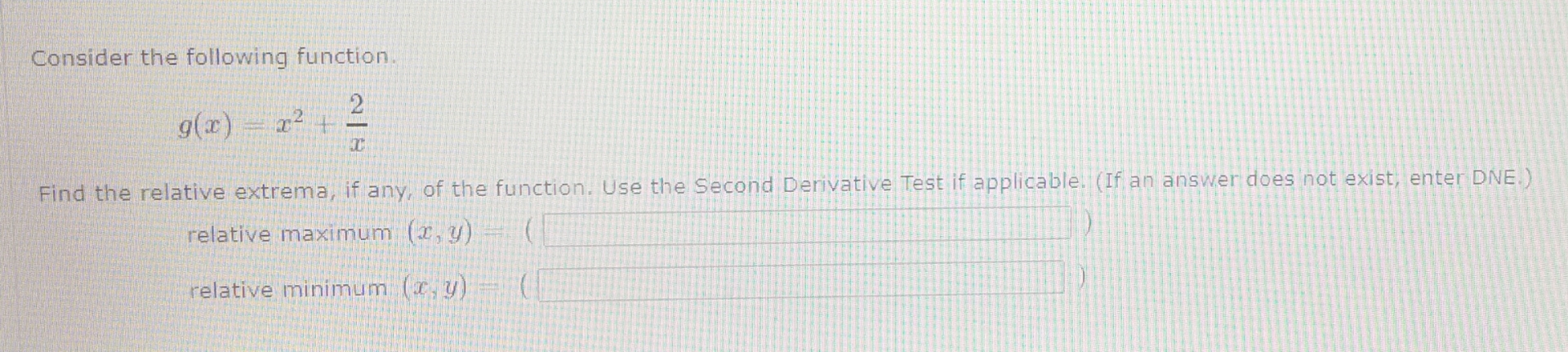 Solved Consider the following function.g(x)=x2+2xFind the | Chegg.com