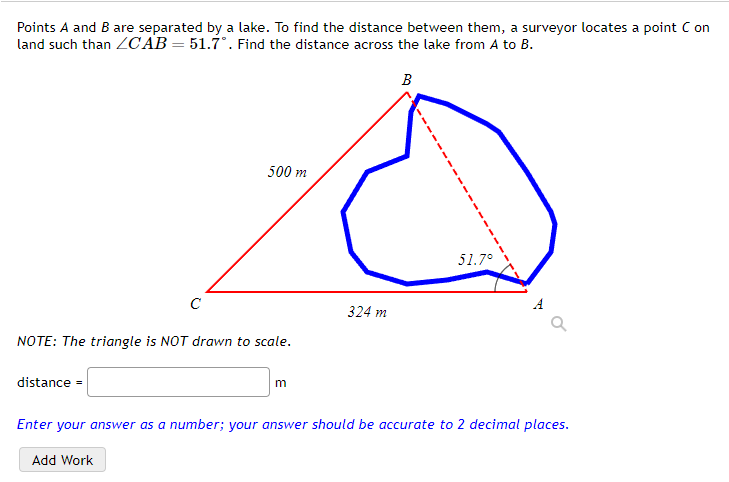Solved Points A and B ﻿are separated by ﻿a lake. To ﻿find | Chegg.com