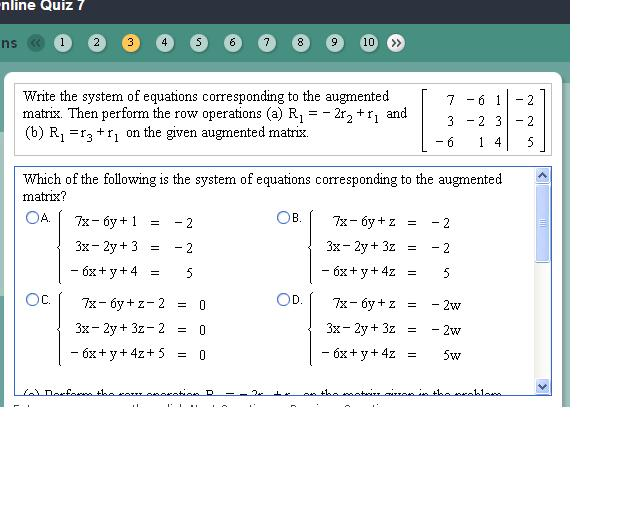 Solved Write the system of equations corresponding to the | Chegg.com