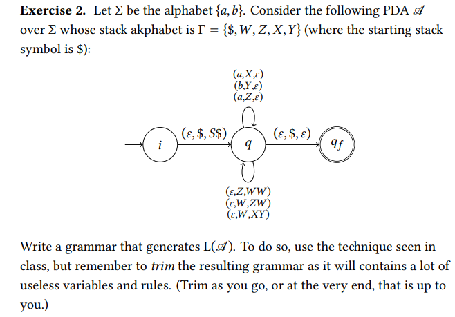 Solved Exercise 2. ﻿Let ∑??be ﻿the alphabet {a,b}. ﻿Consider | Chegg.com