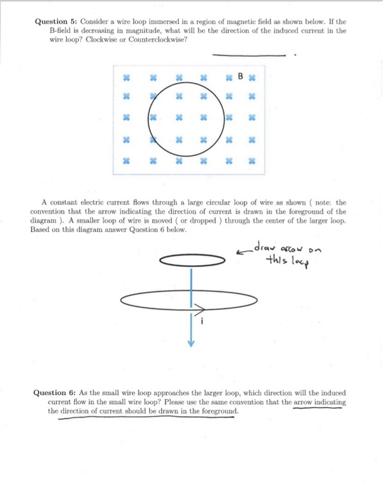 Solved Question 5: Consider a wire loop immersed in a region | Chegg.com