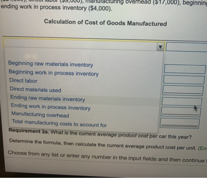 Direct Materials Used Formula