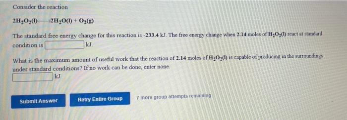 Solved Consider the reaction 2H2020) --2H20() + O2(e) The | Chegg.com