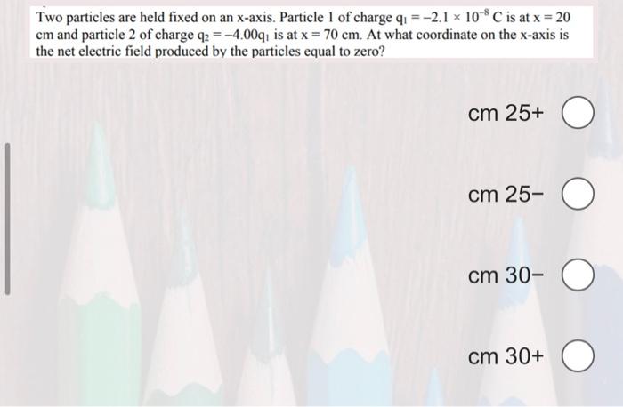 Solved Two particles are held fixed on an x-axis. Particle 1 | Chegg.com