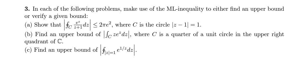 Solved 3. In each of the following problems, make use of the | Chegg.com
