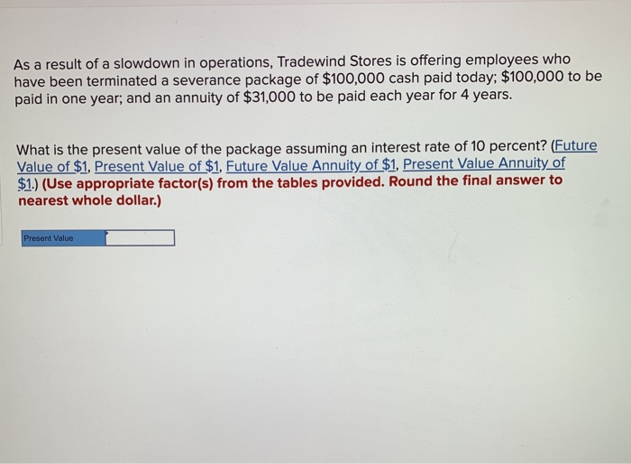 Solved As a result of a slowdown in operations, Tradewind | Chegg.com