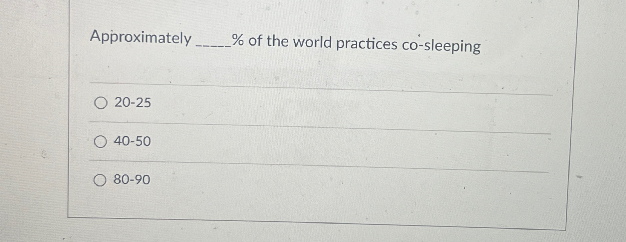 Solved Approximately % ﻿of the world practices | Chegg.com