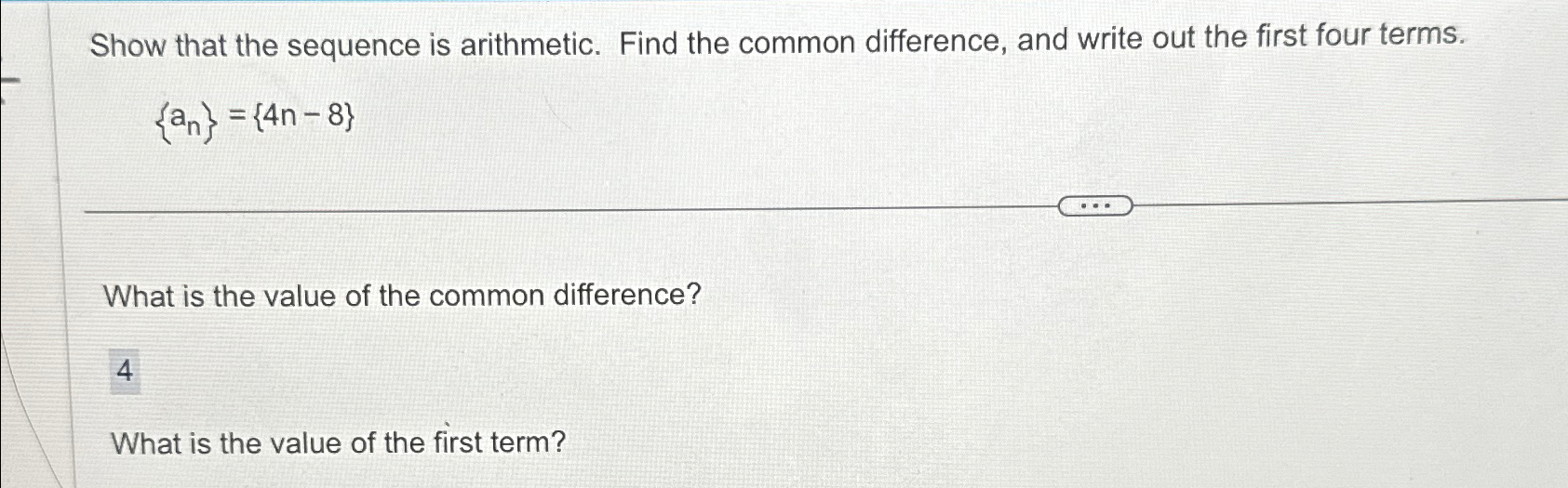 Show that the sequence is arithmetic. Find the common | Chegg.com