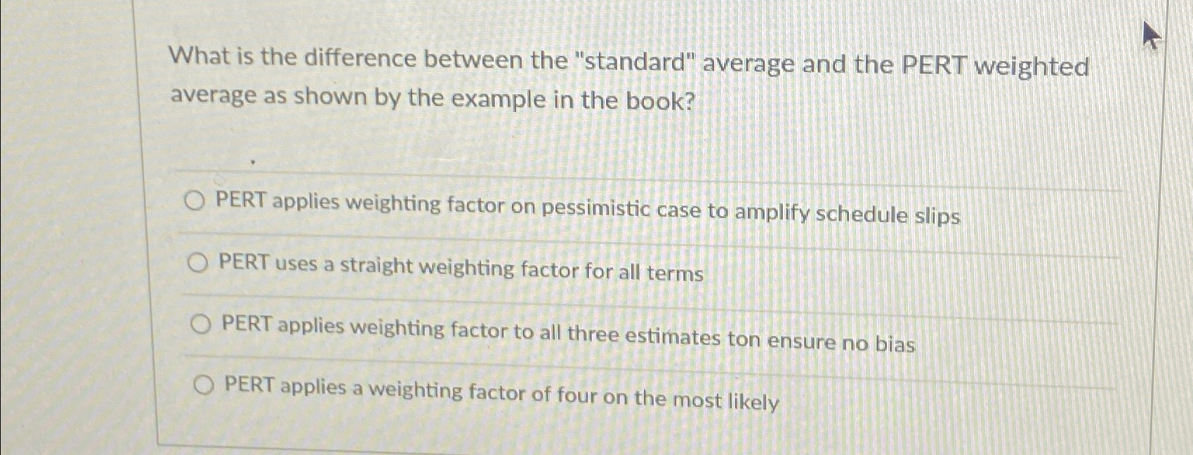 Solved What Is The Difference Between The Standard Average 1600