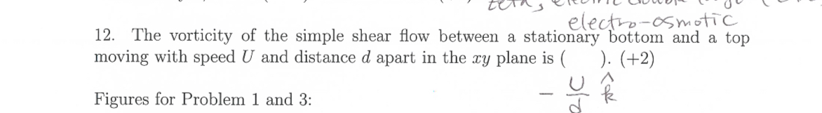 Solved 12. ﻿The vorticity of the simple shear flow between a | Chegg.com