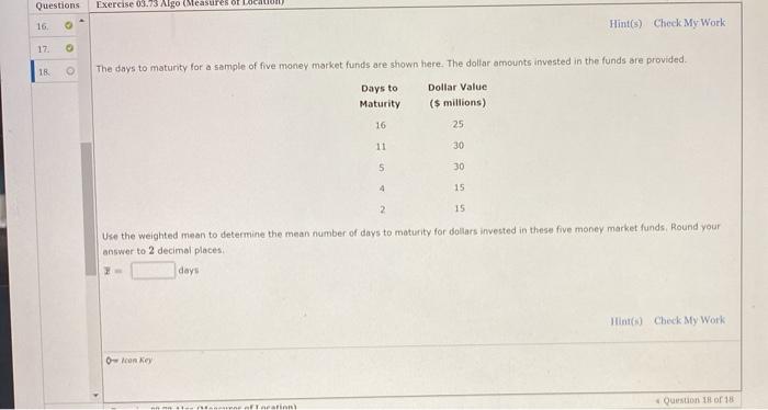 Solved Exercise 03 73 Algo Measures Of 10 Questions 16