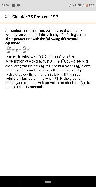 Solved 12:57 40 17% X Chapter 25 Problem 19P Assuming that | Chegg.com