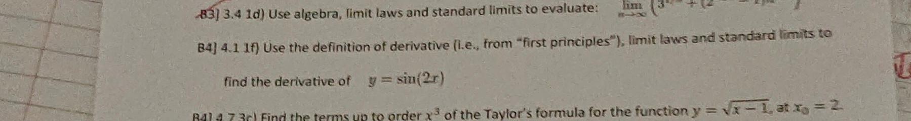 Solved from first principles of definition of derivative, | Chegg.com