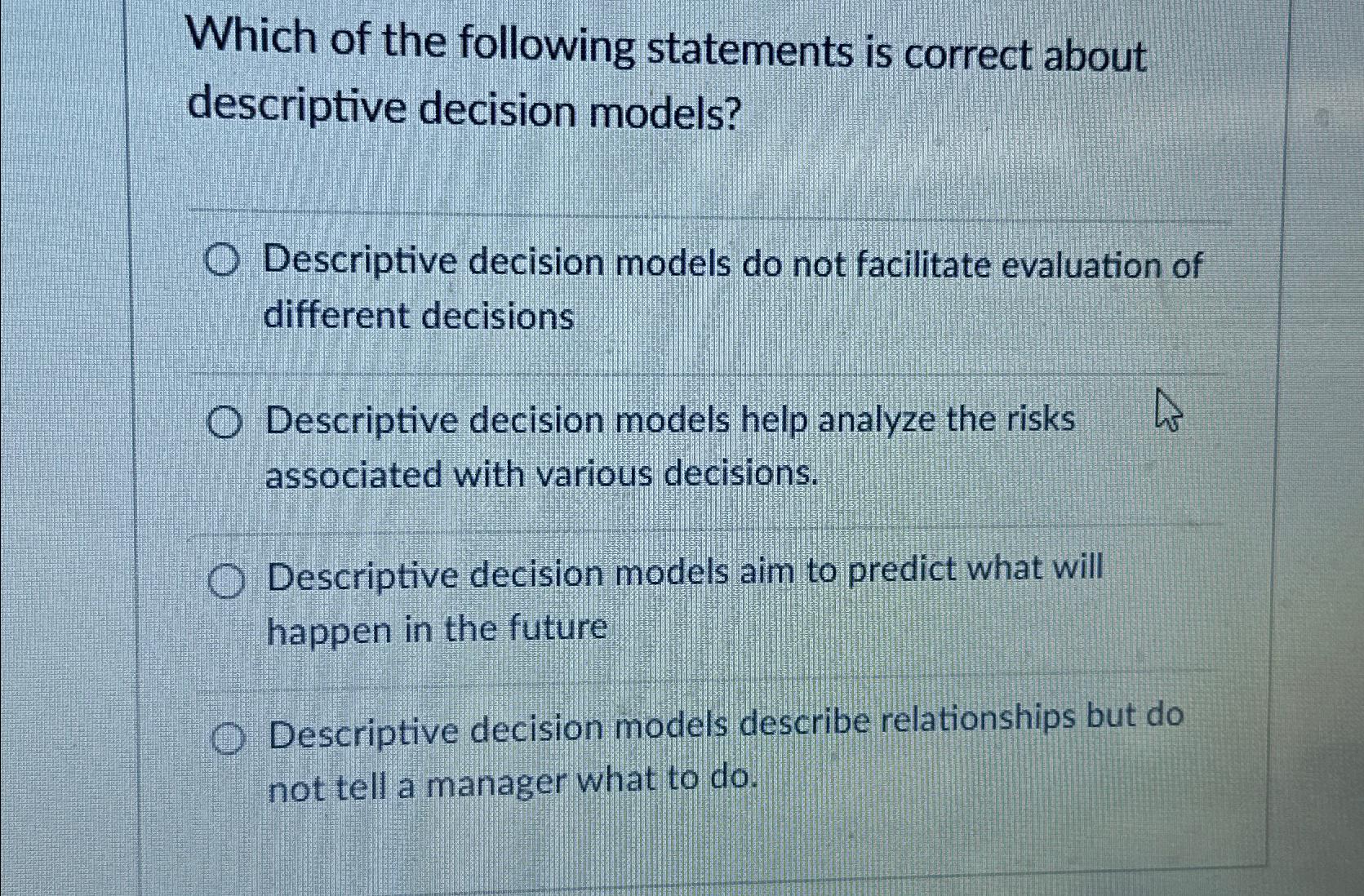 Solved Which of the following statements is correct about | Chegg.com