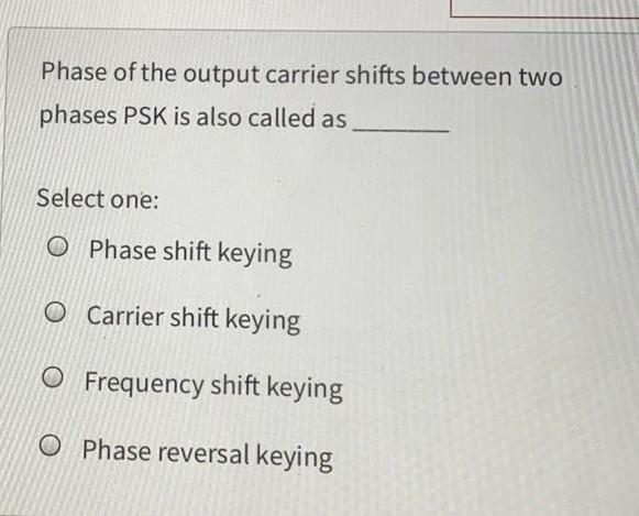 Solved Phase of the output carrier shifts between two | Chegg.com