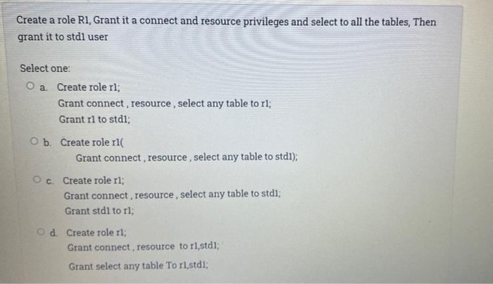 Solved Depending on the following SQL Statement: SQL> SELECT | Chegg.com