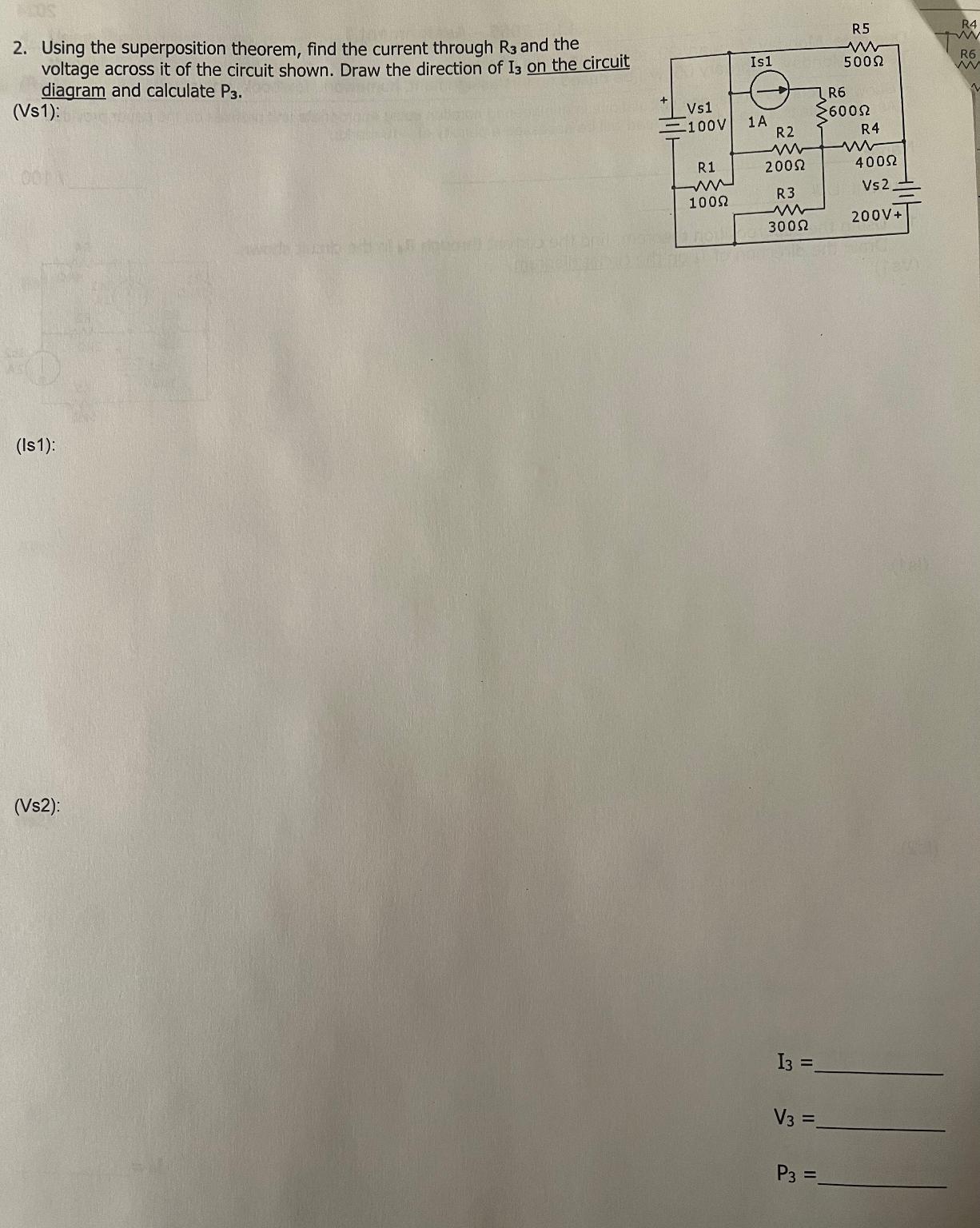 Solved Using the superposition theorem, find the current | Chegg.com