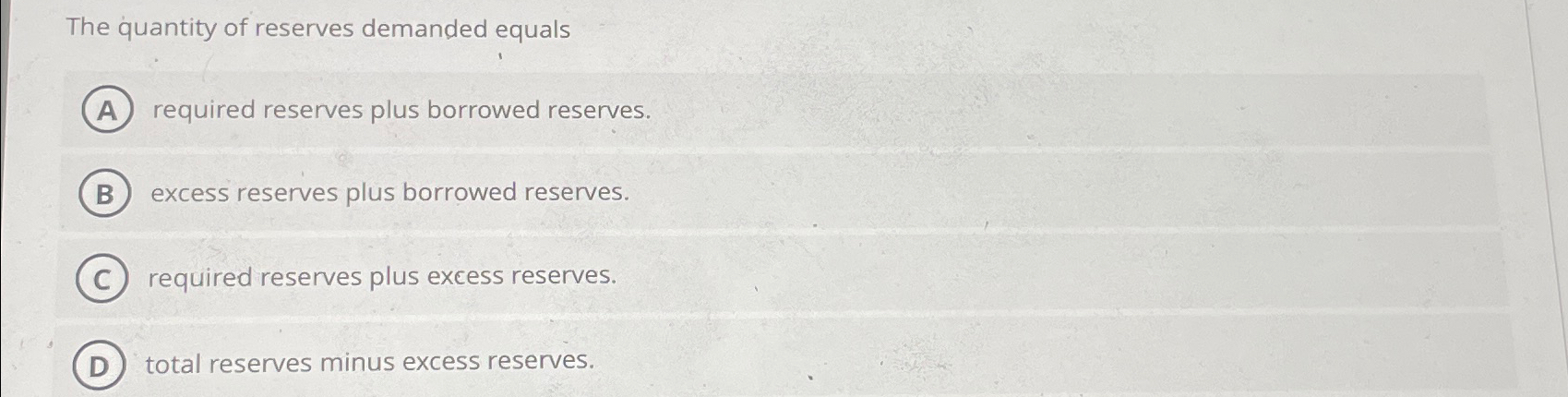 Solved The quantity of reserves demanded equalsrequired | Chegg.com