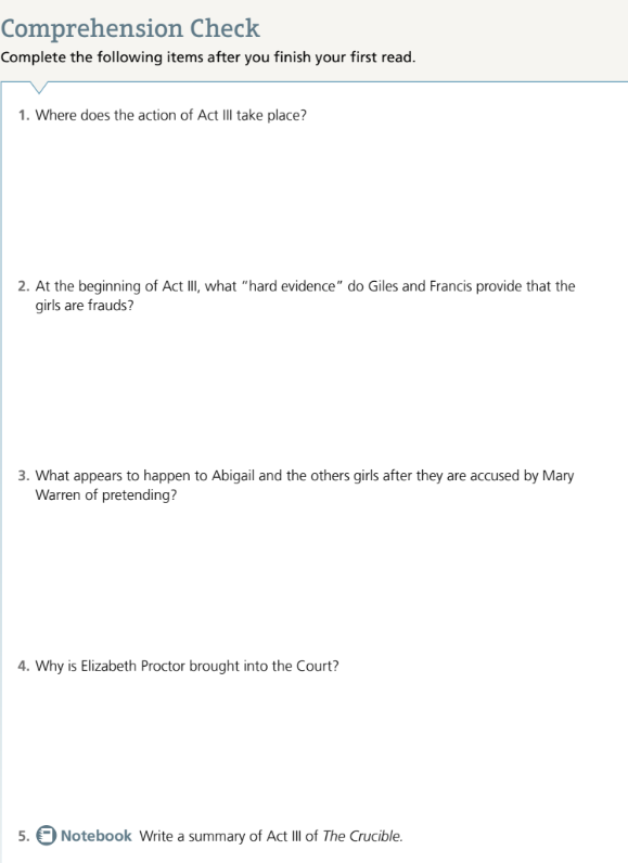 Comprehension Check Complete the following items | Chegg.com