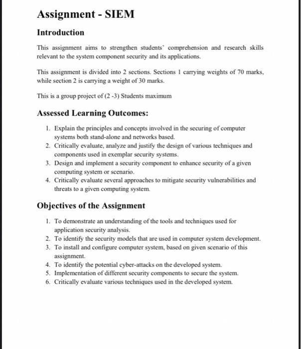 Assignment - sIEIn Introduction This assignment aims | Chegg.com
