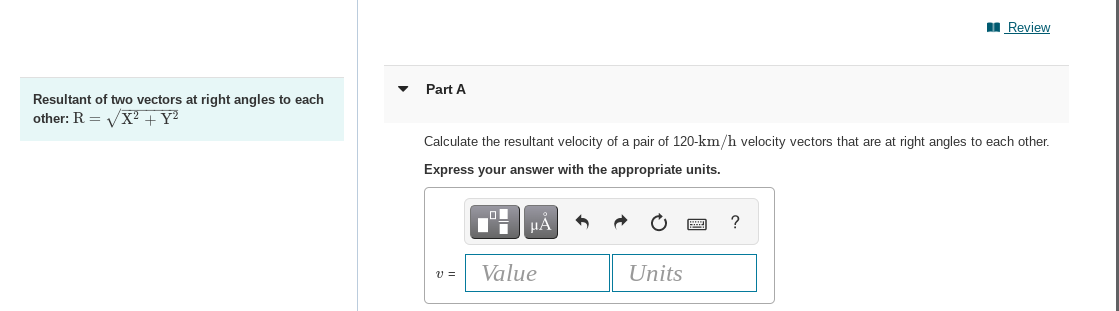 Solved Resultant of two vectors at right angles to each | Chegg.com