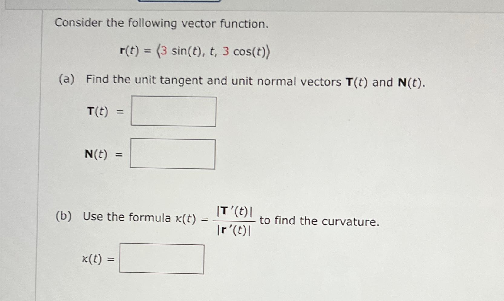 Solved Consider the following vector | Chegg.com