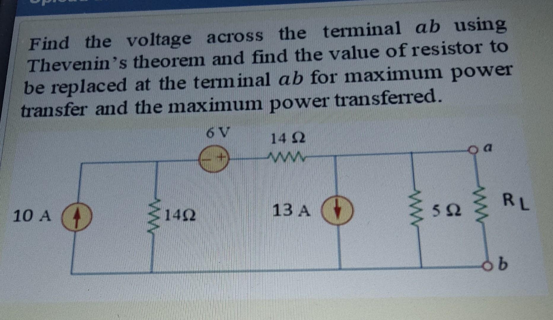 Solved Find the voltage across the terminal ab using | Chegg.com