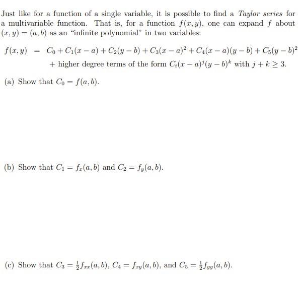 Solved Just like for a function of a single variable, it is | Chegg.com