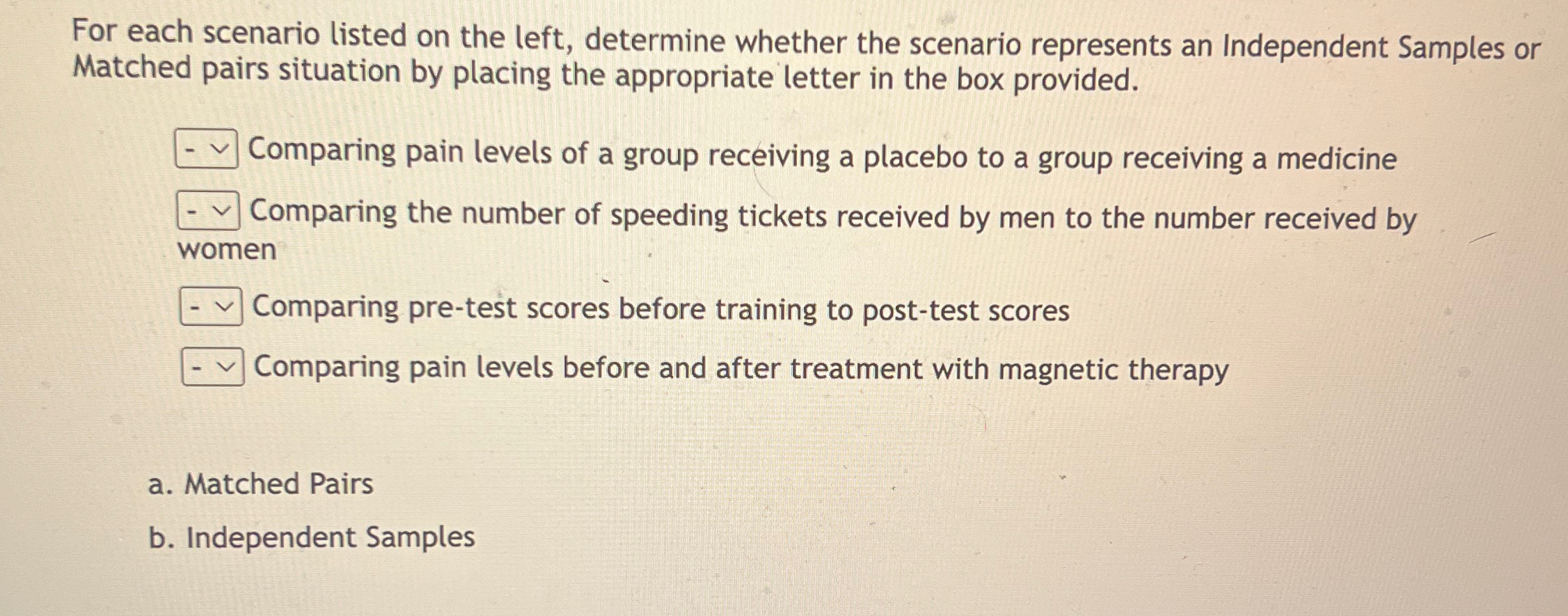 Solved For each scenario listed on the left, determine | Chegg.com