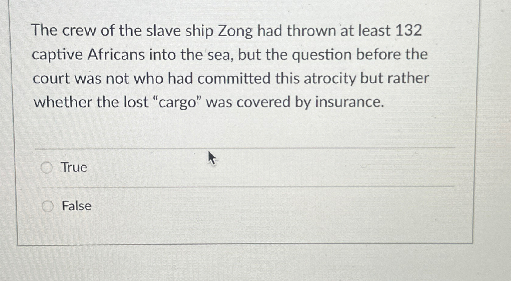Solved The crew of the slave ship Zong had thrown at least | Chegg.com