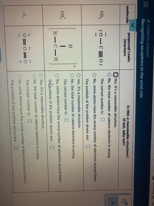 Solved LG LG ra. = CHEMICAL BONDING Recognizing exceptions | Chegg.com