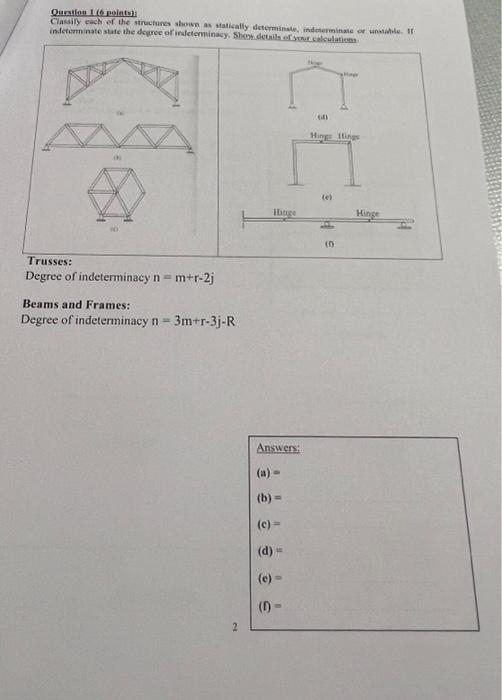 Solved Quration 1 (6 points) Classify each of the structures | Chegg.com