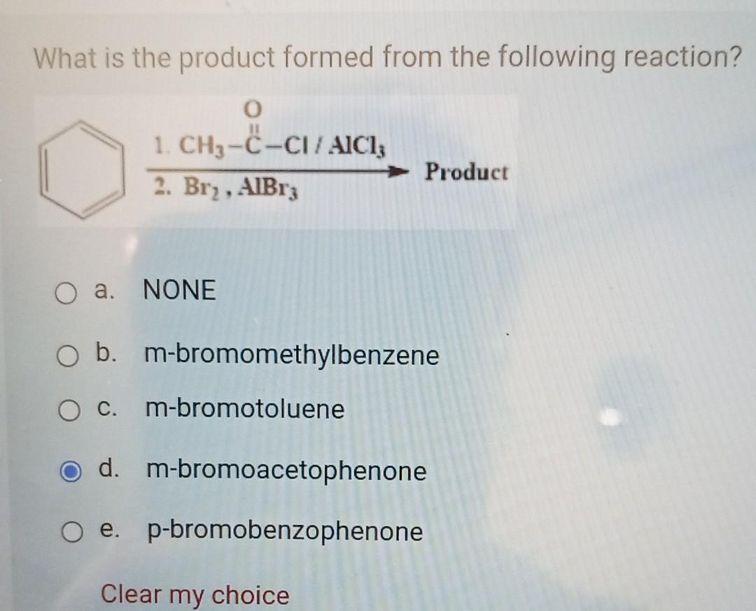 Solved What is the product formed from the following | Chegg.com