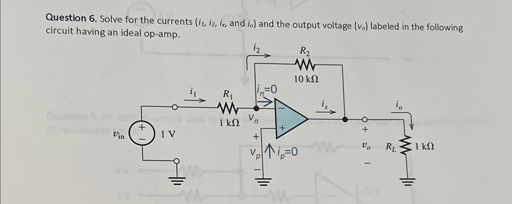 Solved Question 6. ﻿Solve for the currents , ﻿and (:i0} ﻿and | Chegg.com