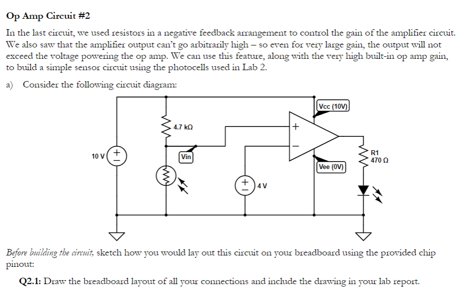 Solved Op Amp Circuit #2In the last circuit, we used | Chegg.com
