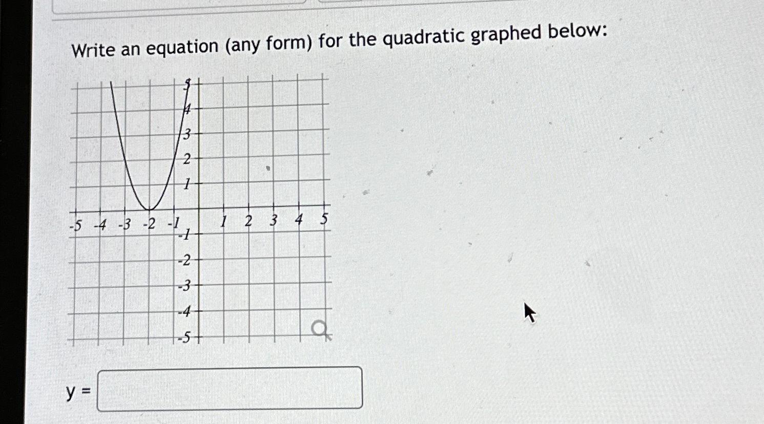 Solved Write an equation (any form) ﻿for the quadratic | Chegg.com