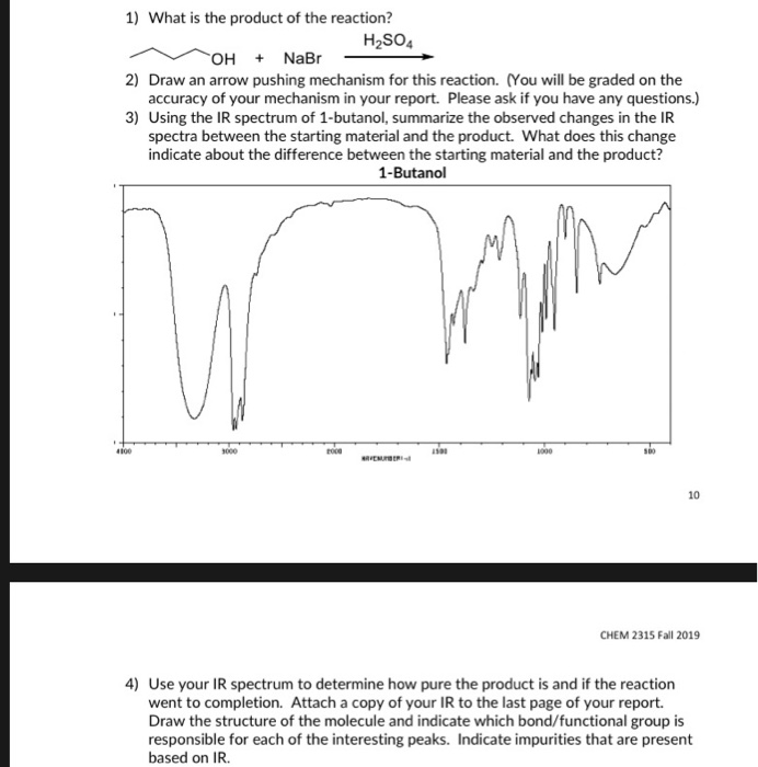 Solved 3) Using the IR spectrum of 1-butanol, summarize the | Chegg.com