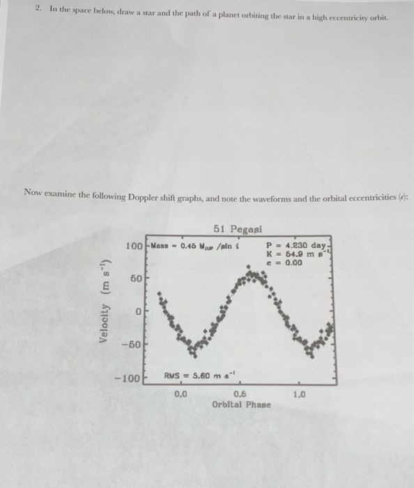 Solved 2. In the space below, draw a star and the path of a | Chegg.com