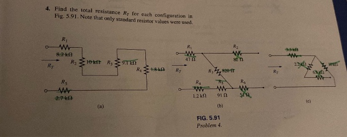 Solved 4. Find the total resistance Rt for each | Chegg.com