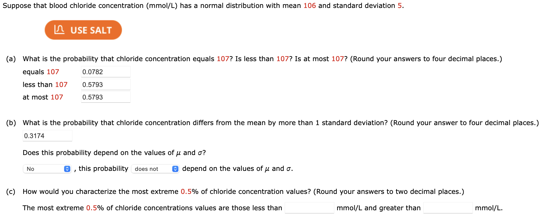 Solved Suppose that blood chloride concentration ( ﻿mmolL | Chegg.com