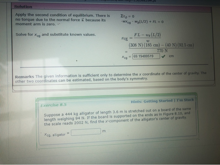 Solved Solution Apply the second condition of equilibrium. | Chegg.com