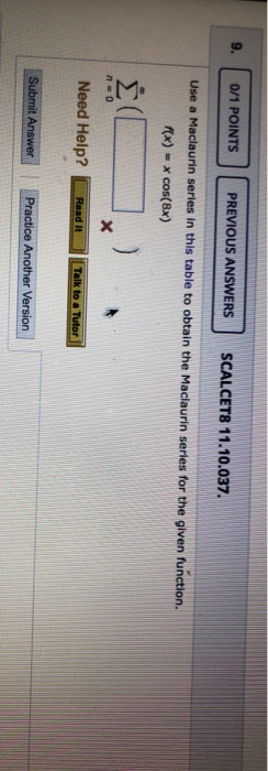 Solved 0/1 POINTS PREVIOUS ANSWERS SCALCET8 11.10.037. Use a | Chegg.com