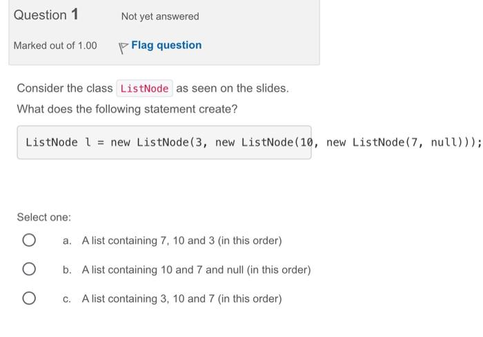 Solved Consider the class as seen on the slides. What does | Chegg.com