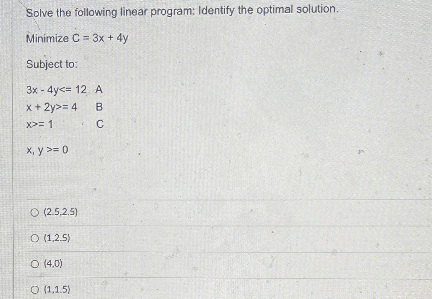 Solved Solve The Following Linear Program Identify The 5436