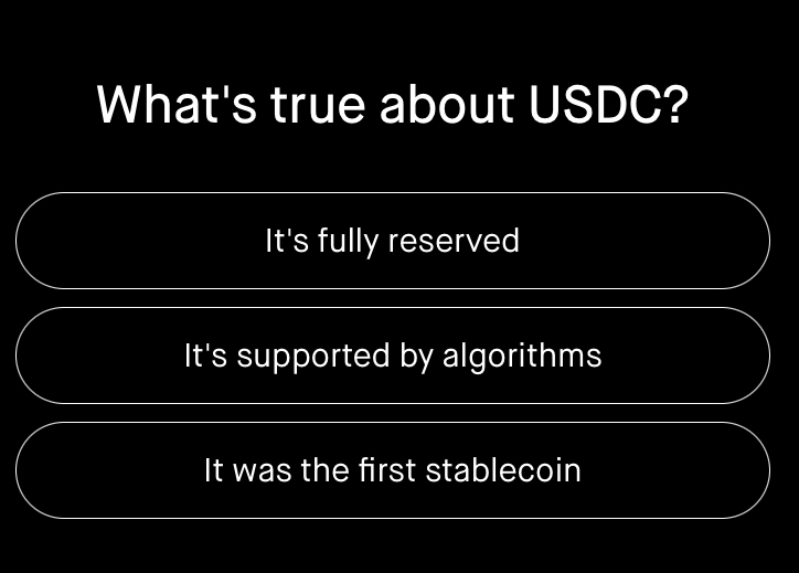 Solved What's true about USDC?It's fully reservedIt's | Chegg.com