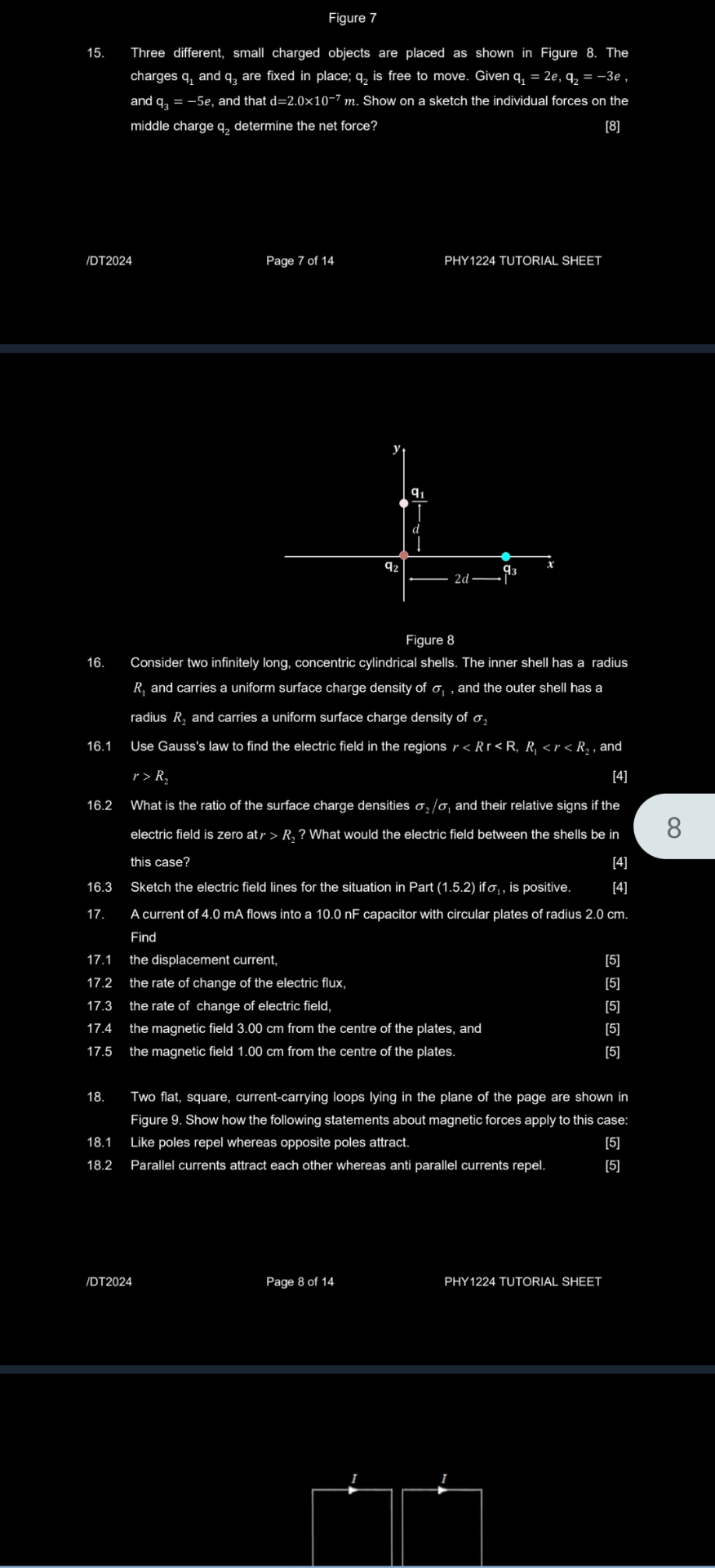 Solved Figure 7Three different, small charged objects are | Chegg.com