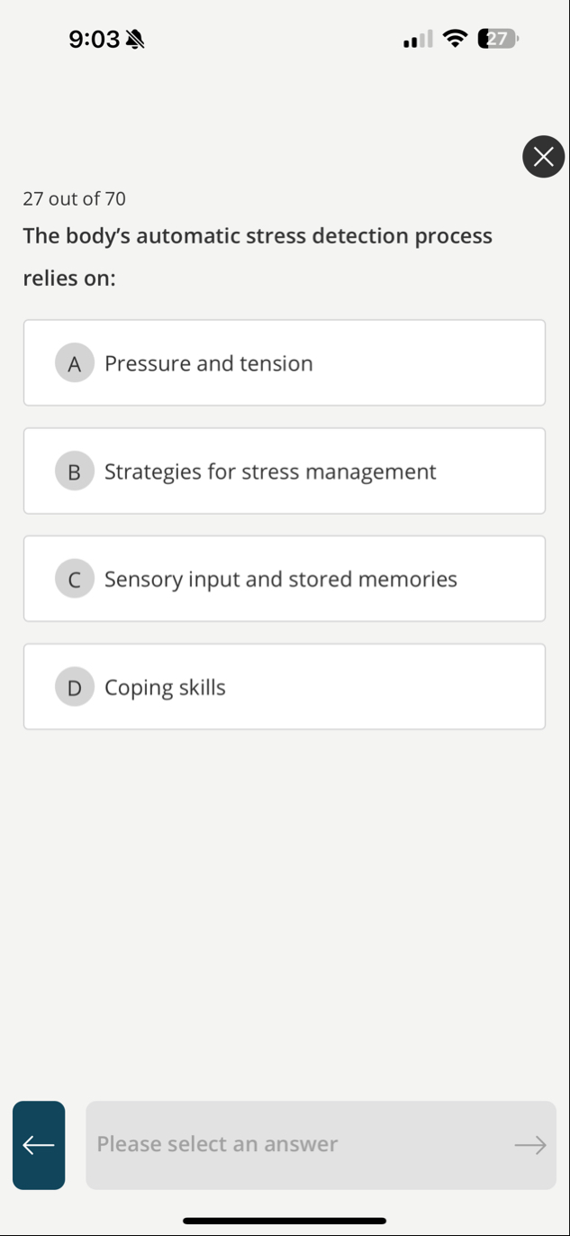 Solved 9:032727 ﻿out of 70The body's automatic stress | Chegg.com