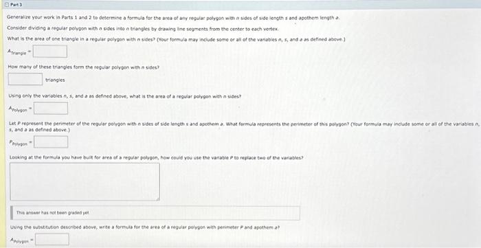 Solved Generalize your work in farts 1 and 2 ta determine a | Chegg.com